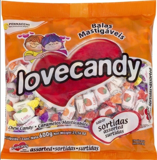 Bala Lovecandy sabor sortidas pacote 600g